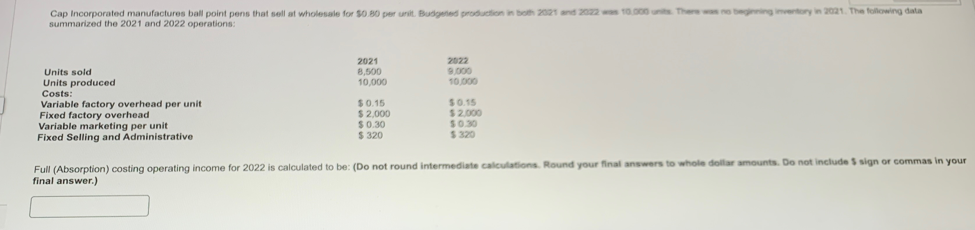 Solved summarized the 2021 ﻿and 2022 | Chegg.com