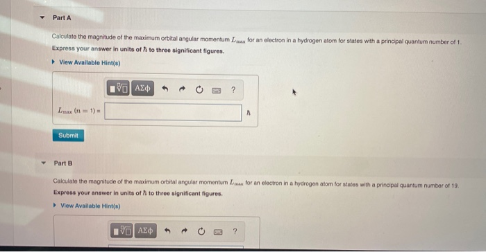 Solved Part A Calculate The Magnitude Of The Maximum Orbital