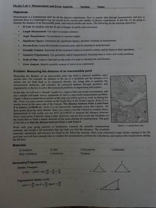 Physics Lab 1: Measurement and Error Analysis | Chegg.com