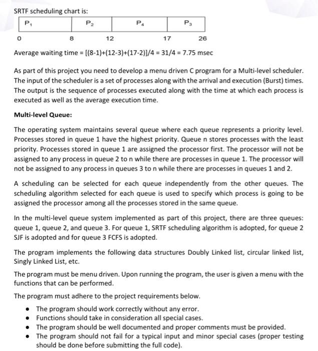 Solved Scheduling is an important task performed by a | Chegg.com