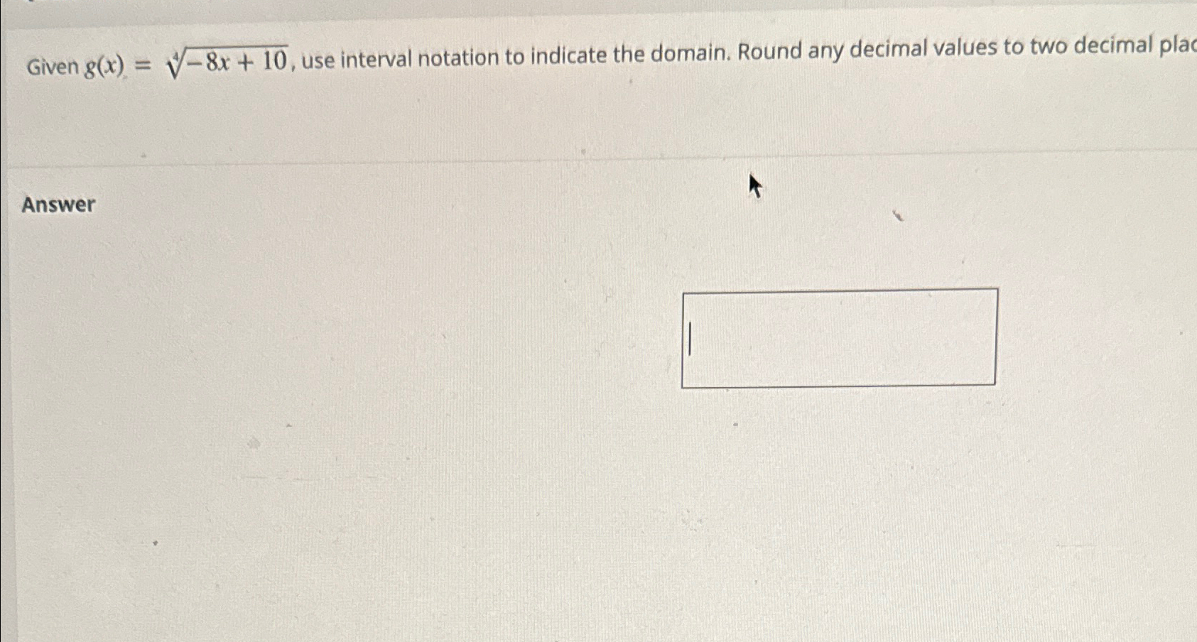 Solved Given g(x)=-8x+104, ﻿use interval notation to | Chegg.com