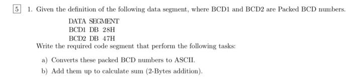 Solved 1. Given the definition of the following data | Chegg.com
