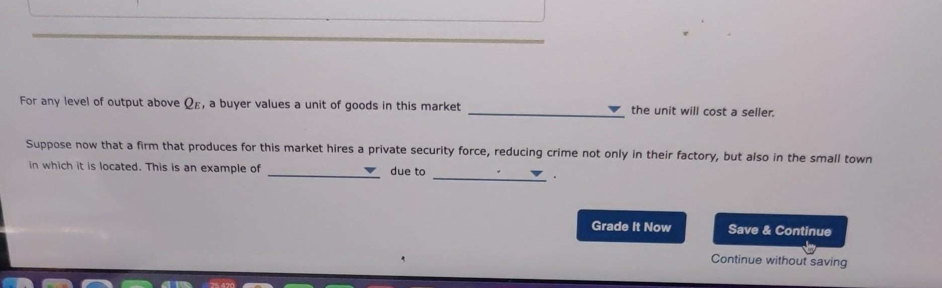 Solved 9. Market efficiency and market failure The following | Chegg.com