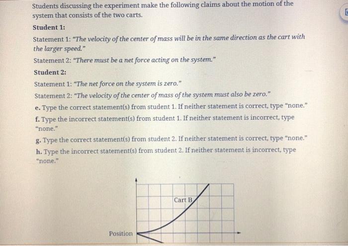 Solved A B -X Figure 1 Two identical carts approach each | Chegg.com