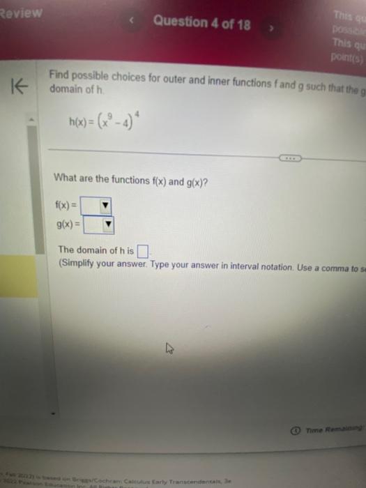Solved Find Possible Choices For Outer And Inner Functions F