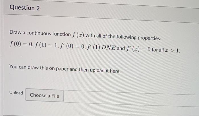 Solved Draw a continuous function f(x) with all of the | Chegg.com