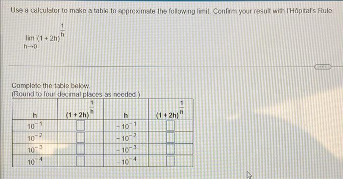Solved Use a calculator to make a table to approximate the | Chegg.com