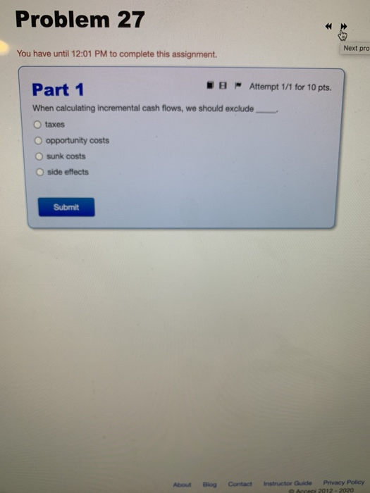 Solved Problem 23 Next proble Vou have until 12:01 PM to | Chegg.com