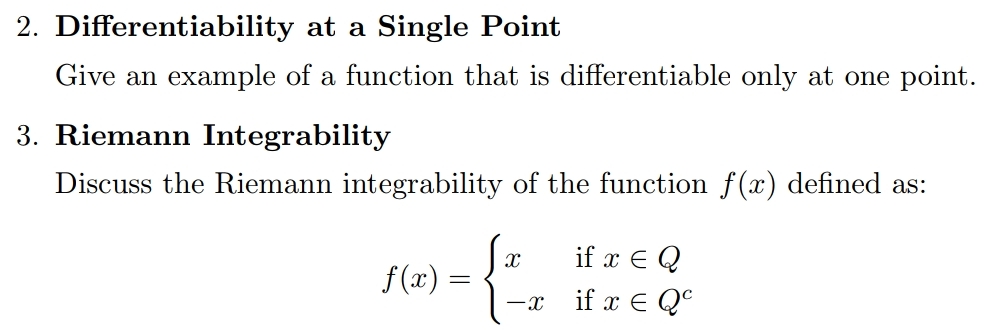 Solved Differentiability at a Single PointGive an example of | Chegg.com