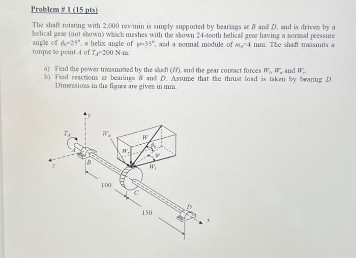 The shaft rotating with 2,000 rev/min is simply | Chegg.com