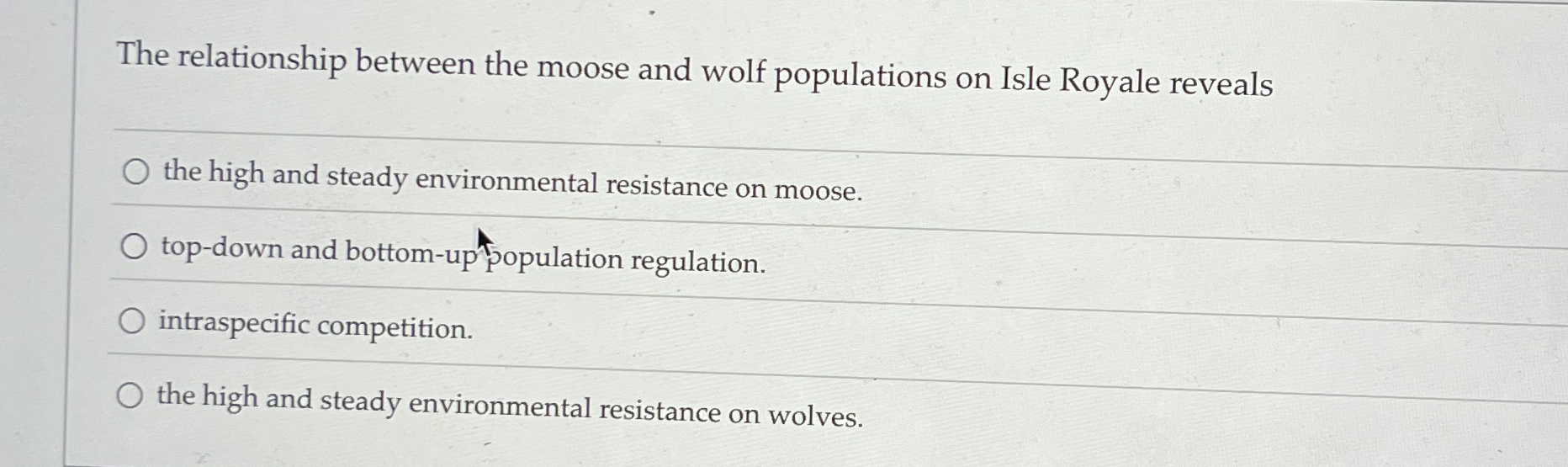 Solved The relationship between the moose and wolf | Chegg.com