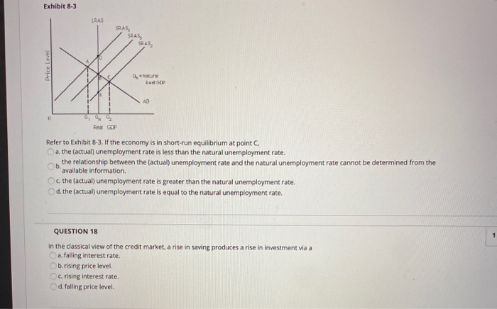 Solved Exhibit 8-3 SRAS, SRAS SRAS Price Level c , NU GEP AD | Chegg.com Solved Exhibit 8-3 SRAS, SRAS SRAS Price Level c , NU GEP AD | Chegg.com
