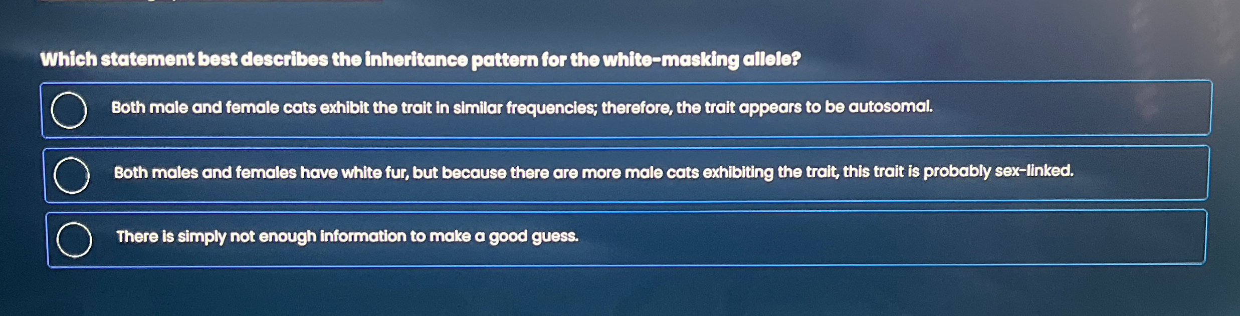 Solved Which statement best describes the inheritance | Chegg.com