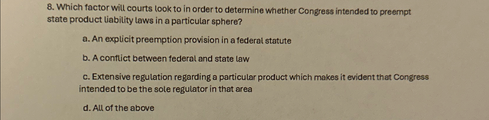 Solved Which factor will courts look to in order to | Chegg.com