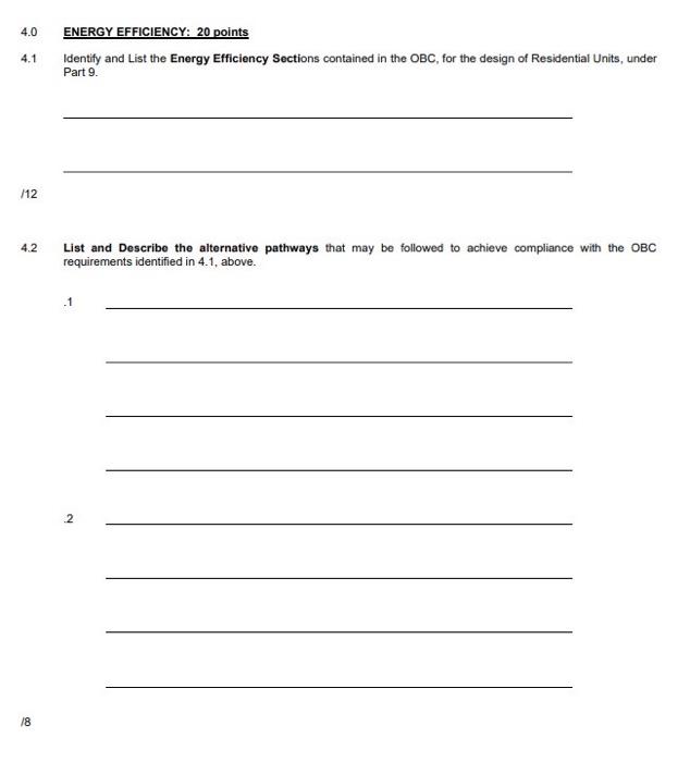 Solved ENERGY EFFICIENCY: 20 points Identify and List the | Chegg.com