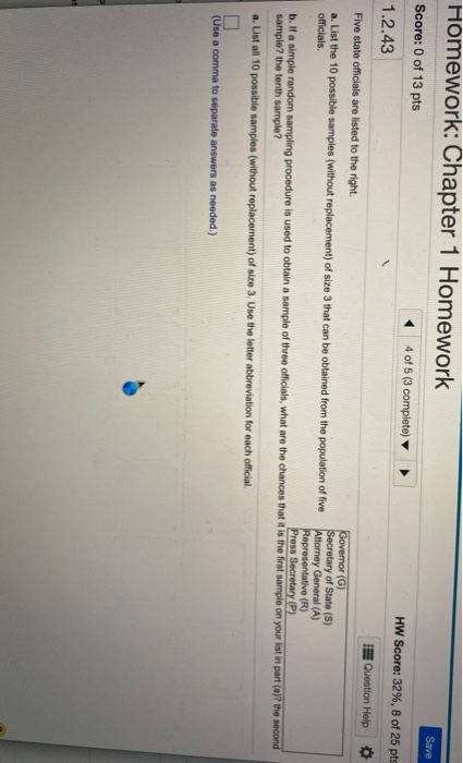 Solved Homework Chapter 1 Homework Save Score 0 Of 13 Pts
