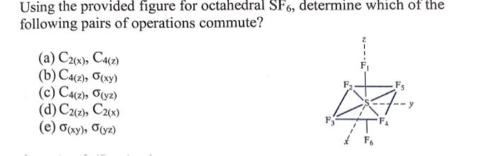 Using The Provided Figure For Octahedral Sf6