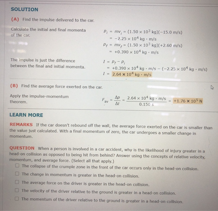 Solved EXAMPLE 6.2 How Good Are the Bumpers? GOAL Find an | Chegg.com