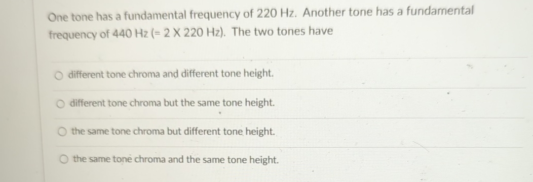 Solved One tone has a fundamental frequency of 220Hz. | Chegg.com