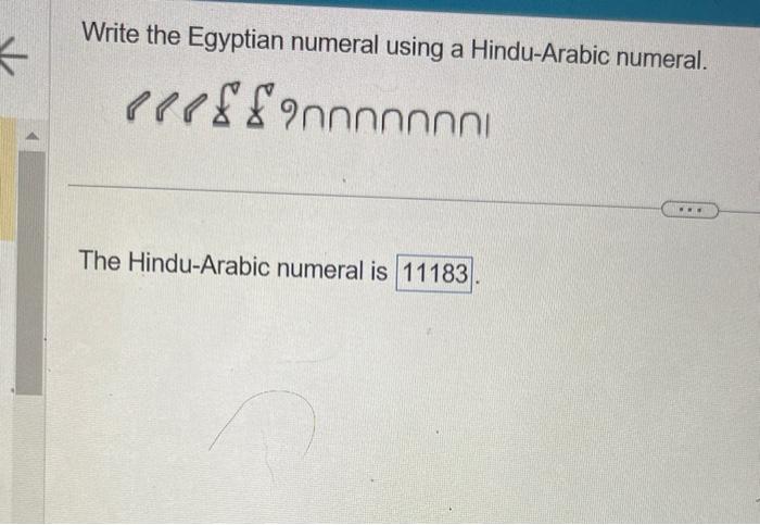 Solved Write the Egyptian numeral using a Hindu-Arabic | Chegg.com