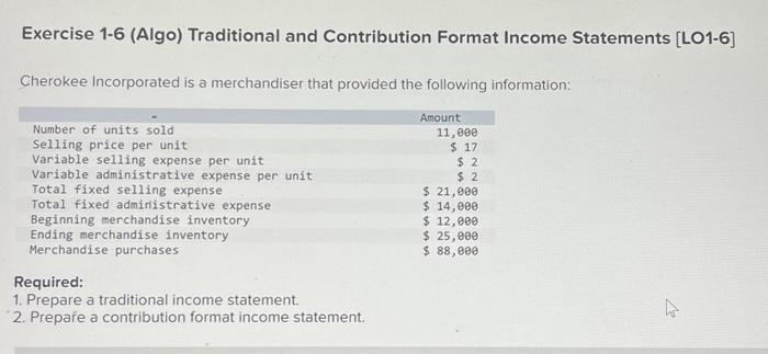 Solved Required: 1. Prepare a traditional income | Chegg.com
