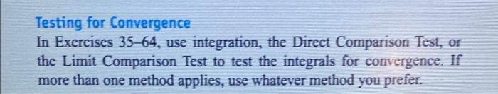 Solved Testing for Convergence In Exercises 35–64, use | Chegg.com