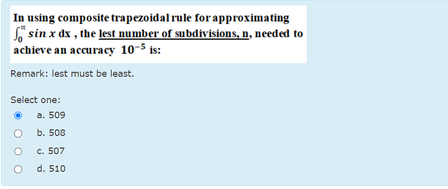 Solved In using composite trapezoidal rule for | Chegg.com