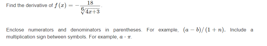 Solved Find the derivative of f(x)=-184x+36.Enclose | Chegg.com