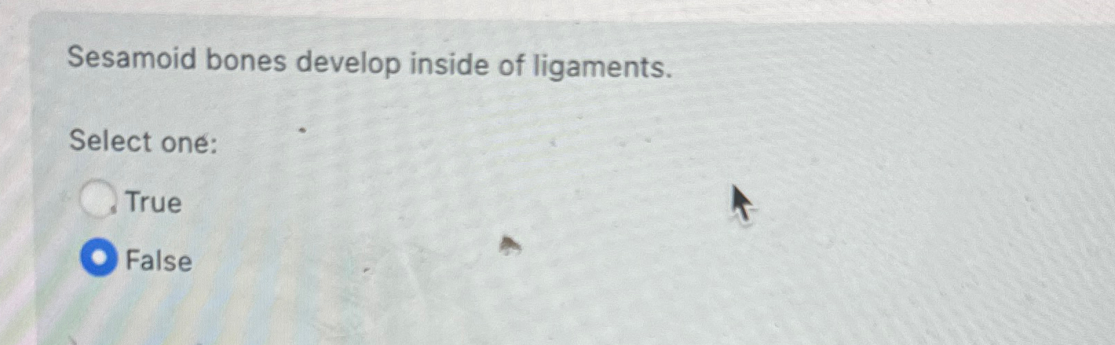 Solved Sesamoid bones develop inside of ligaments.Select | Chegg.com