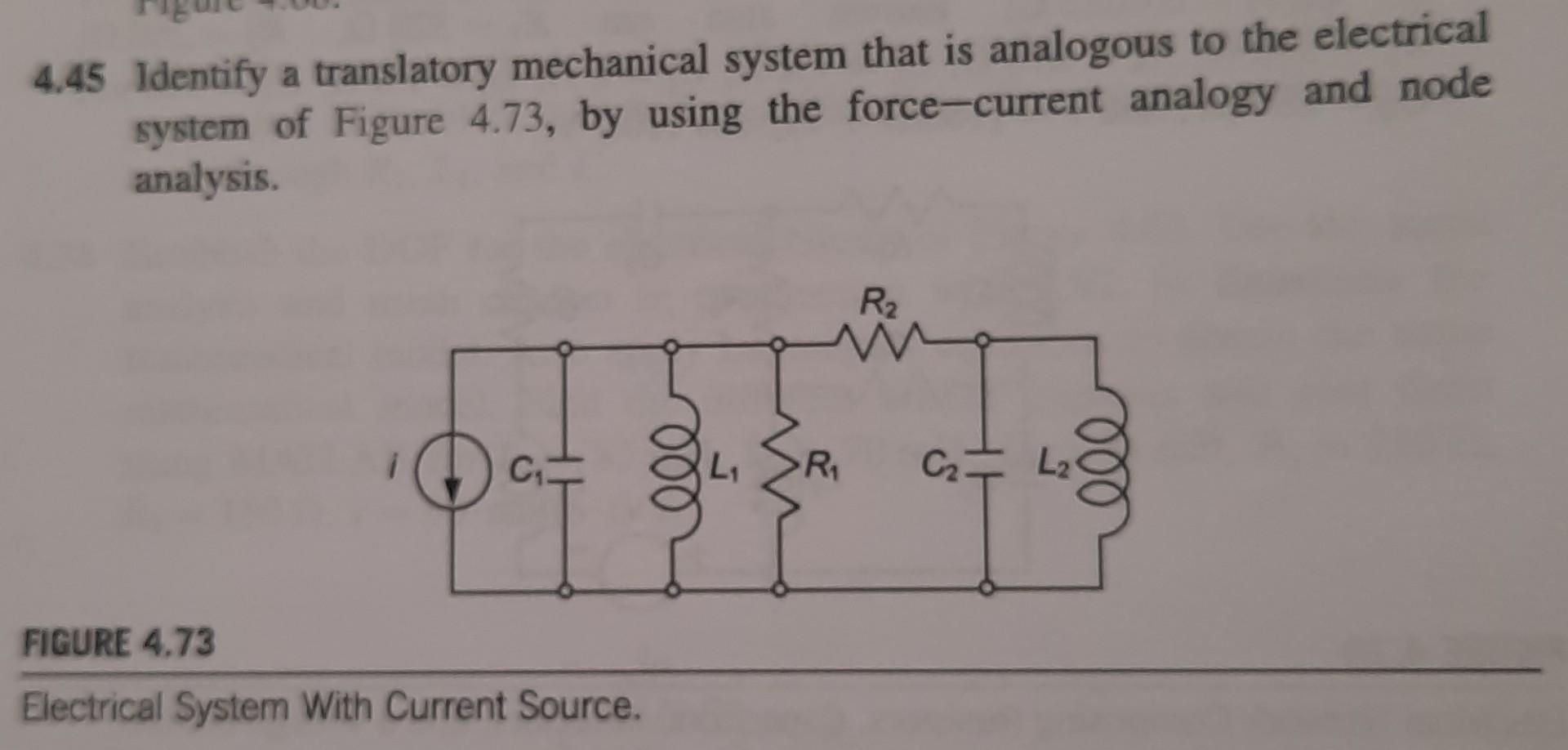 Solved 4.45 Identify a translatory mechanical system that is | Chegg.com