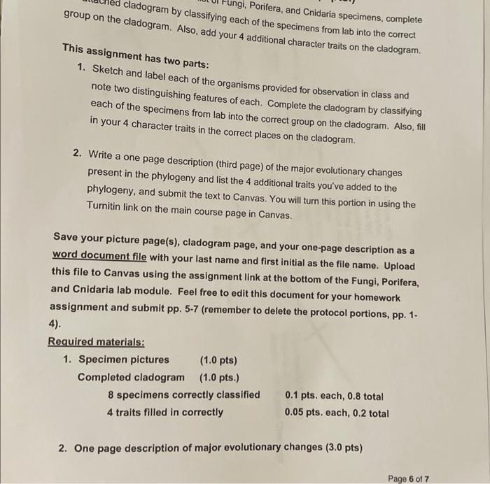 Please help!! Cladograms!! I need help classifying | Chegg.com