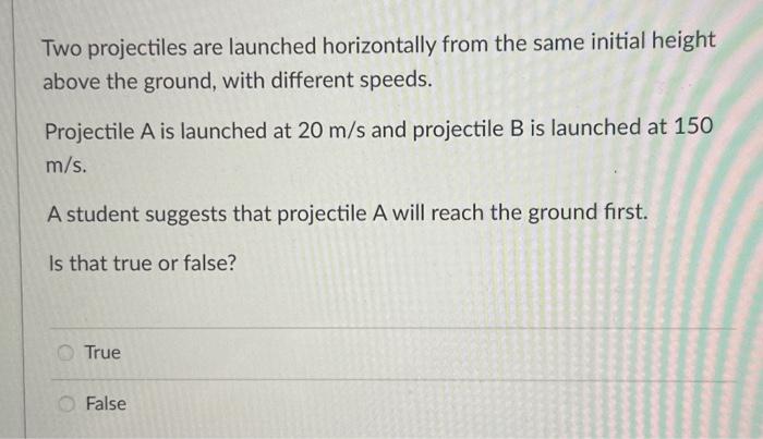 Solved Two projectiles are launched horizontally from the | Chegg.com