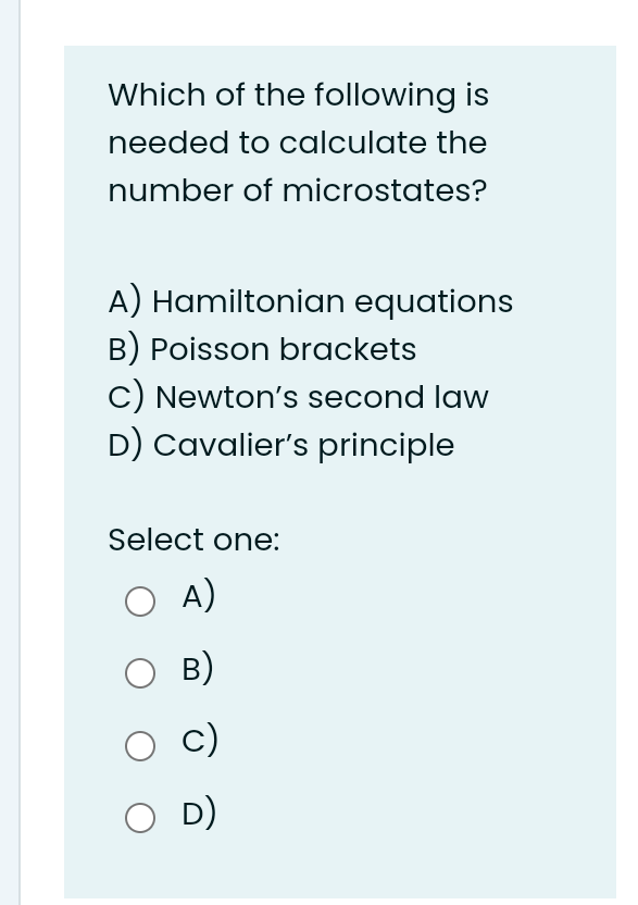 Solved Which of the following is needed to calculate the | Chegg.com
