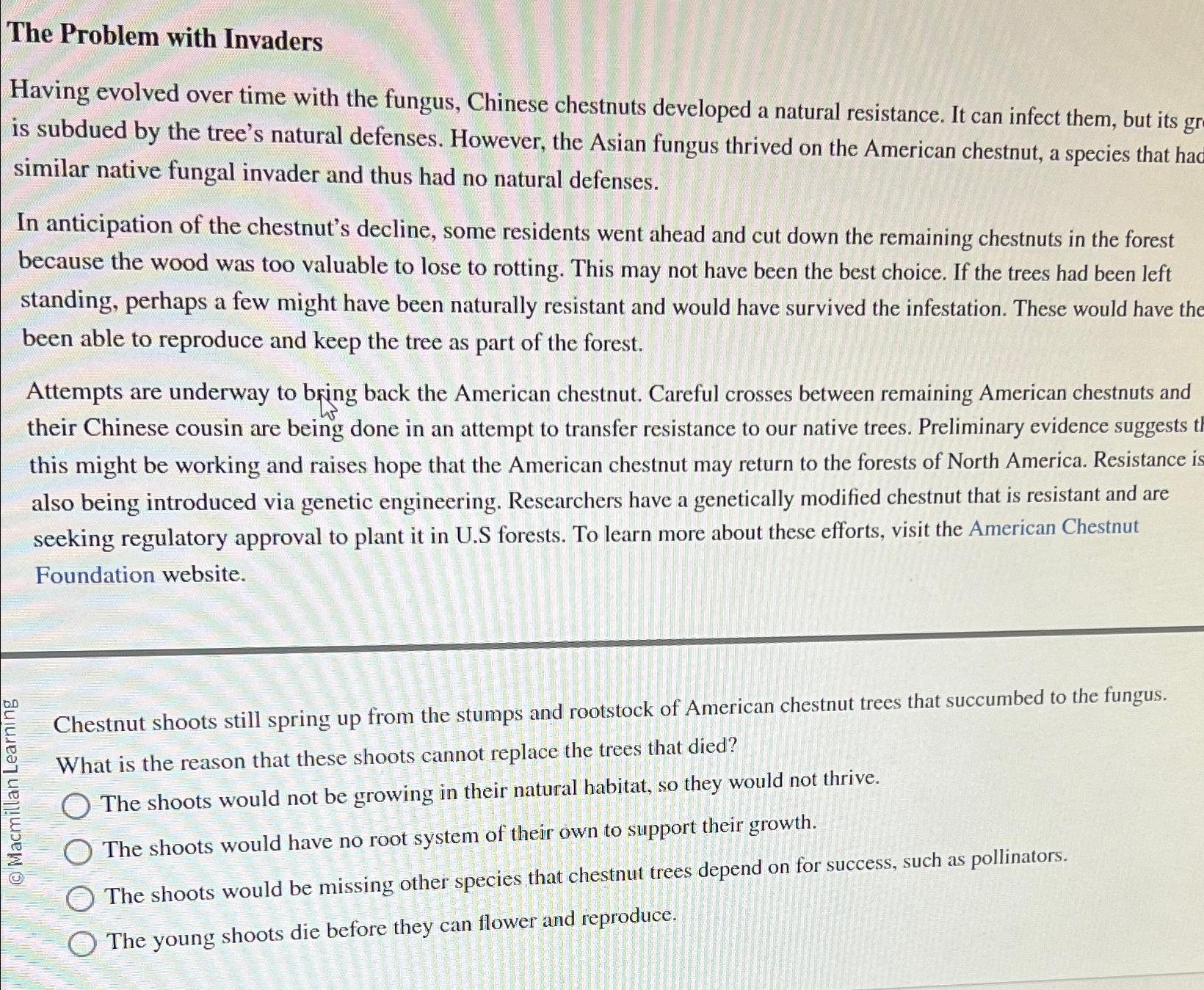 Solved The Problem with InvadersHaving evolved over time | Chegg.com