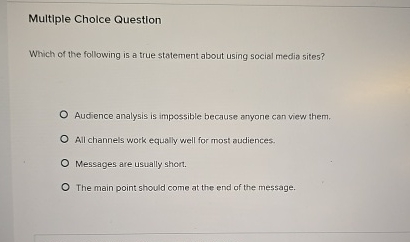 Solved Multiple Cholce QuestionWhich of the following is a | Chegg.com
