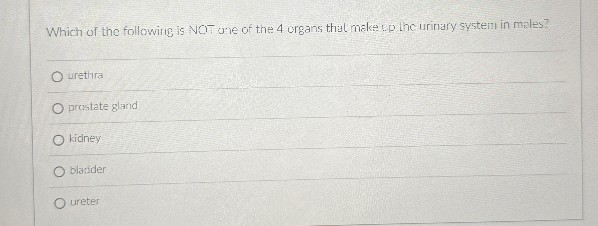 Solved Which of the following is NOT one of the 4 ﻿organs | Chegg.com