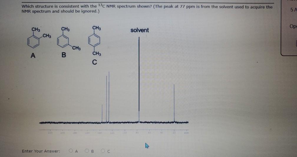 Solved Which structure is consistent with the 13C NMR | Chegg.com