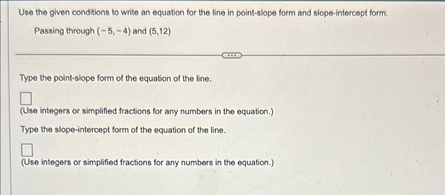 Solved Use the given conditions to write an equation for the | Chegg.com