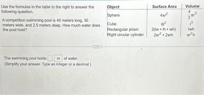 Solved Use the formulas in the table to the right to answer | Chegg.com