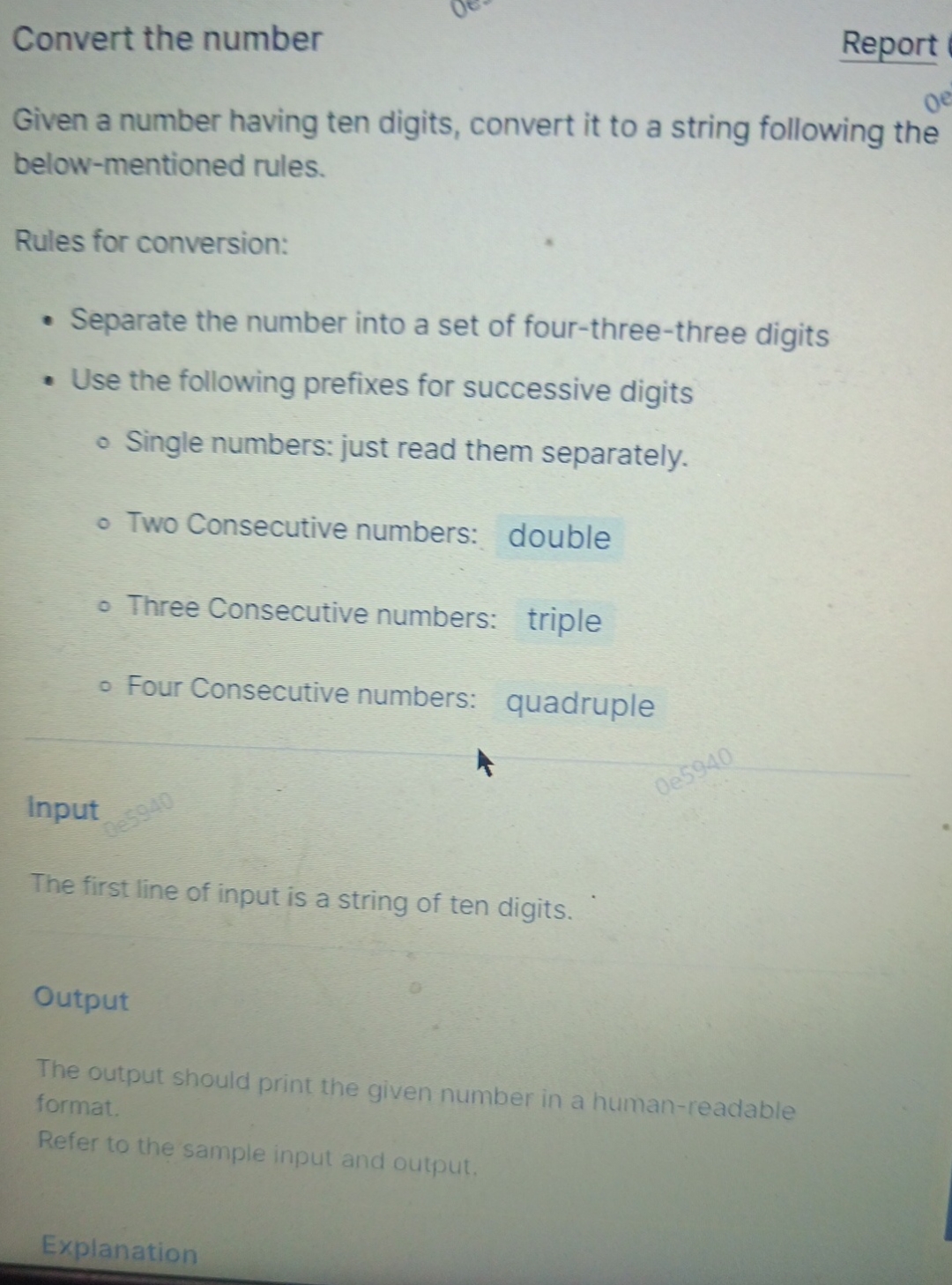 Solved Convert the numberReportGiven a number having ten | Chegg.com