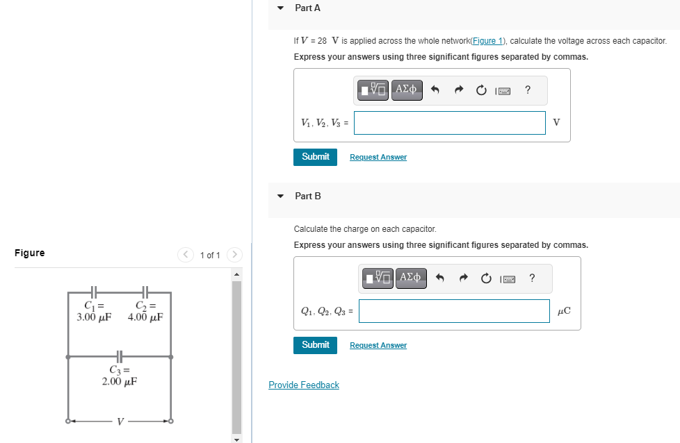 Solved Part AIf V=28V ﻿is applied across the whole | Chegg.com