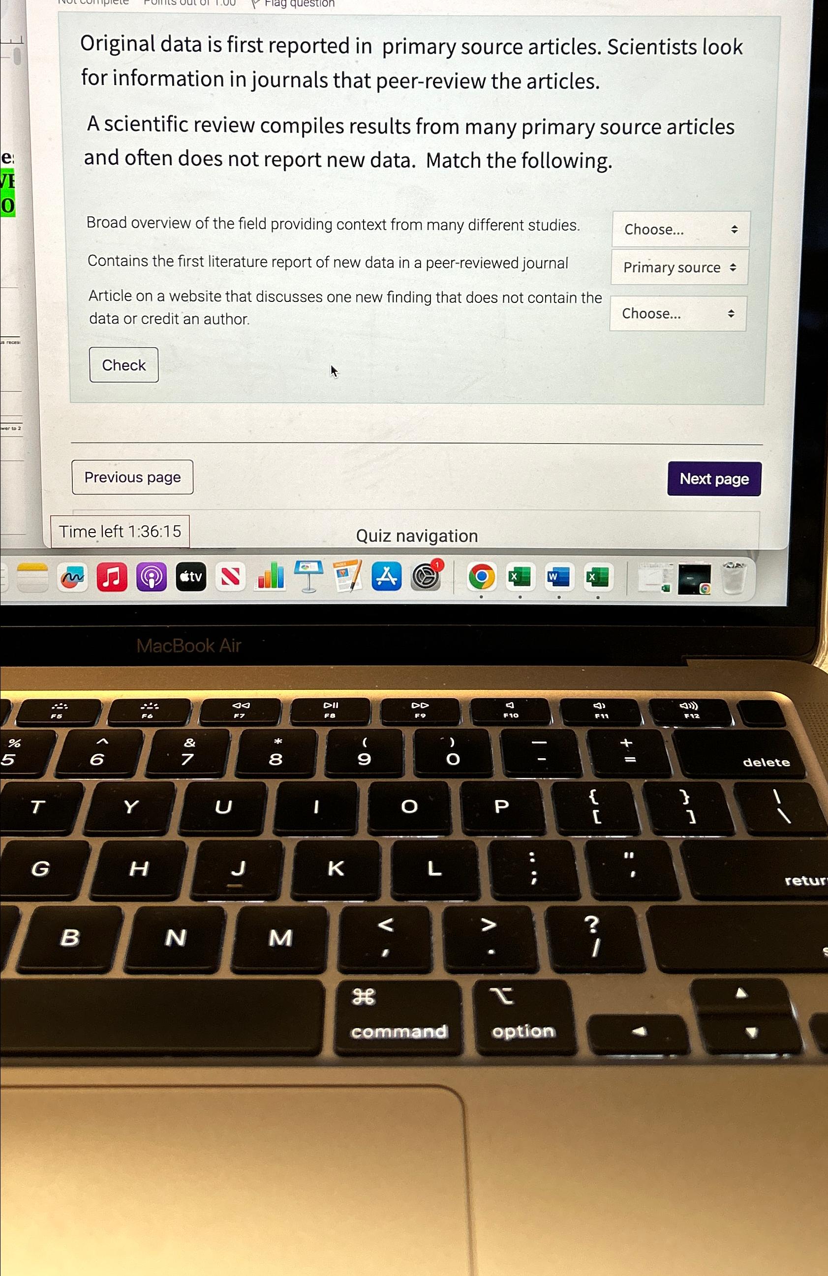 Original data is first reported in primary source | Chegg.com