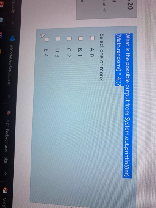 Solved 20 What is the possible output from | Chegg.com