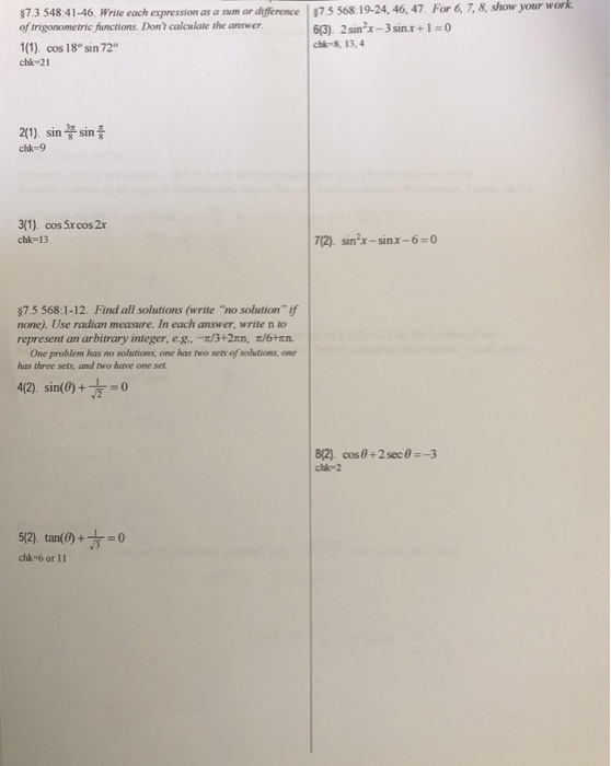 Solved $7.3 548 41-46, Write each expression as a sum or | Chegg.com