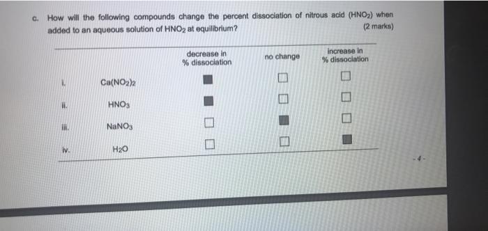 Solved How will the following compounds change the percent | Chegg.com