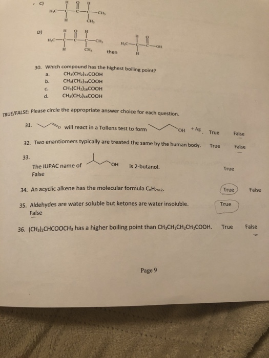 Solved CH then 30. Which compound has the highest boiling | Chegg.com