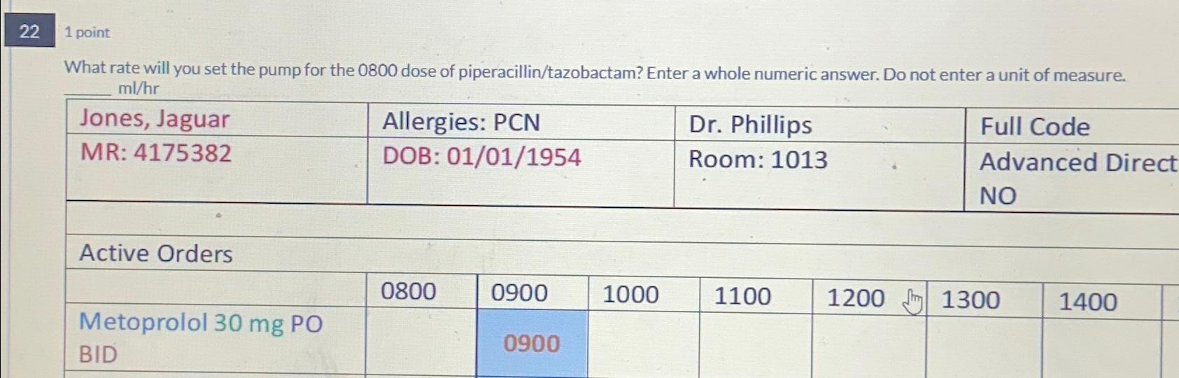 Solved 221 ﻿pointWhat rate will you set the pump for the | Chegg.com