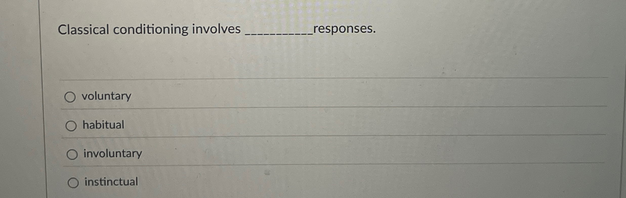 Solved Classical conditioning involves q, | Chegg.com