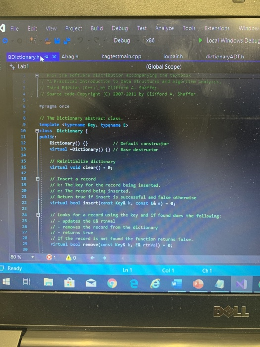File Edit View Build Tools Project 2 Debug_Test | Chegg.com