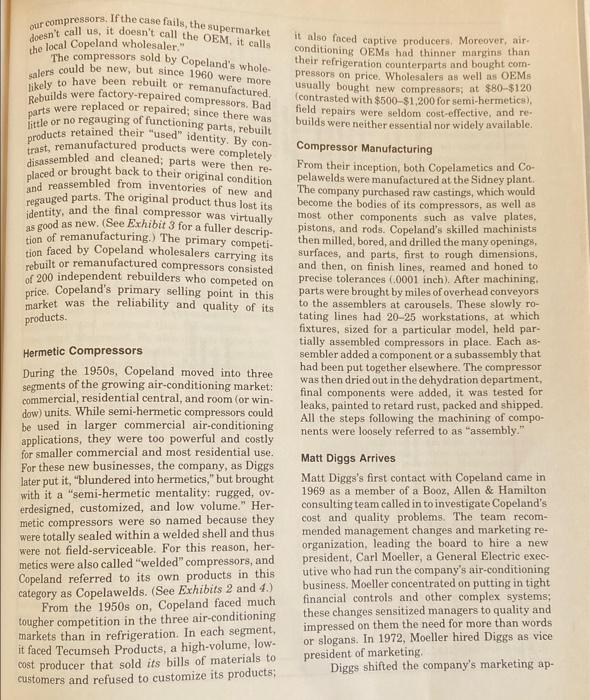 Solved 36. Copeland Corporation: Evolution of a | Chegg.com